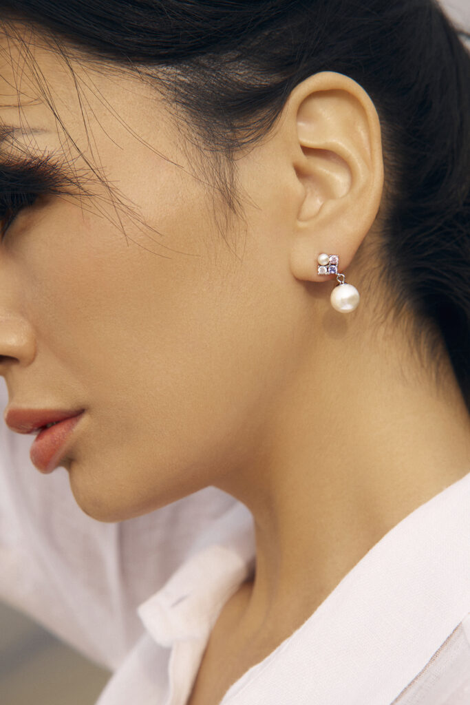 Women's Earrings Freshwater Pearl 3 Stone Drop Earrings - Tashani