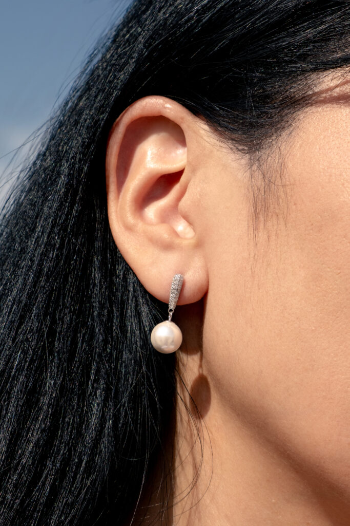 Women's Earrings Shell Pearl Stud Drop Earrings - Tashani