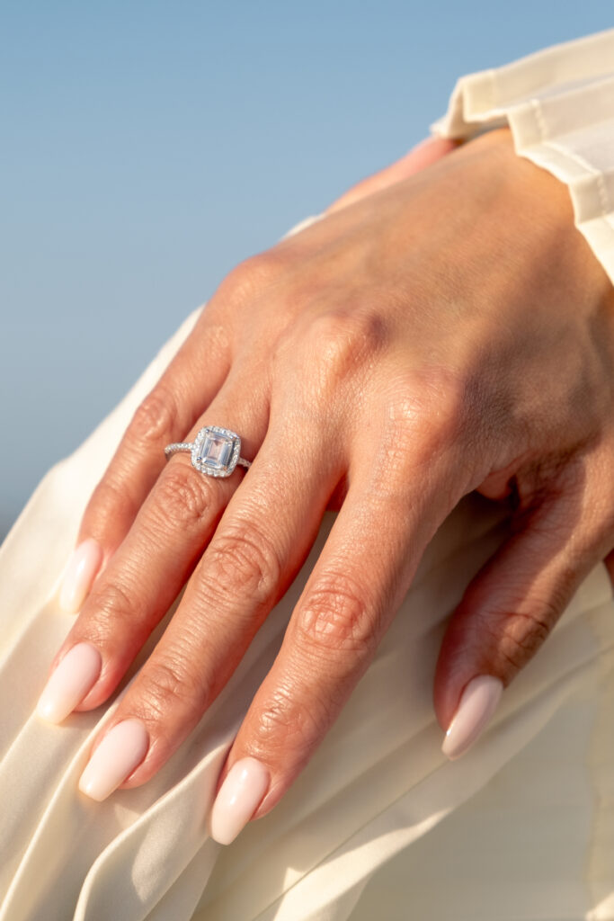 Women's Ring Emerald Cut Halo Set - Tashani