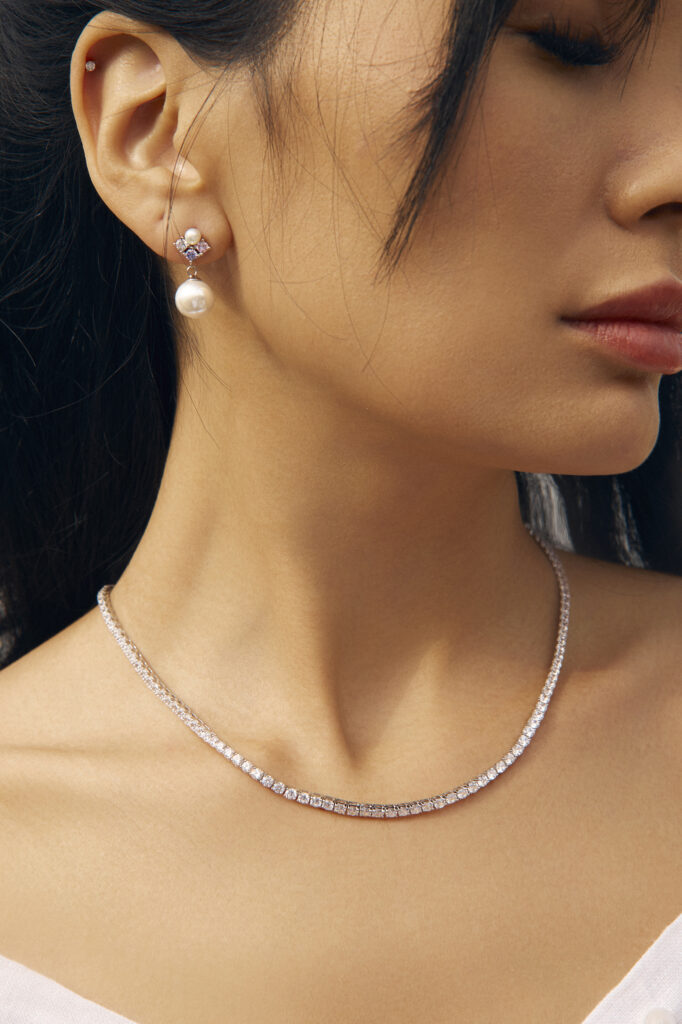 Women's Tennis Necklace - Cubic Zirconia set in 925 Silver - Tashani