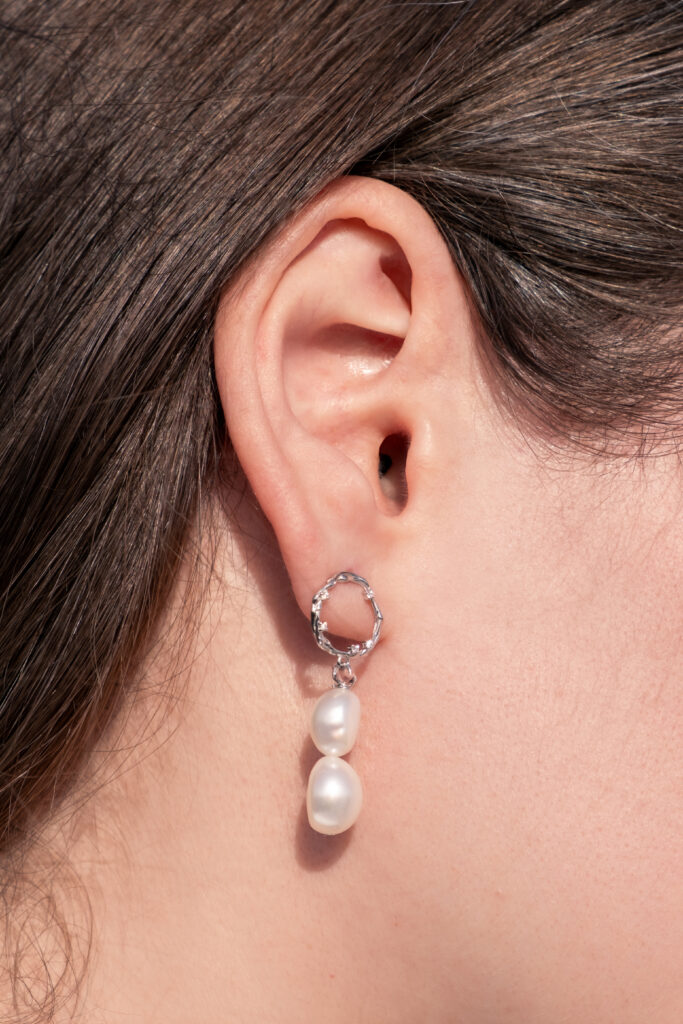 Women's Earrings Double Freshwater Pearl Drop Earrings - Tashani